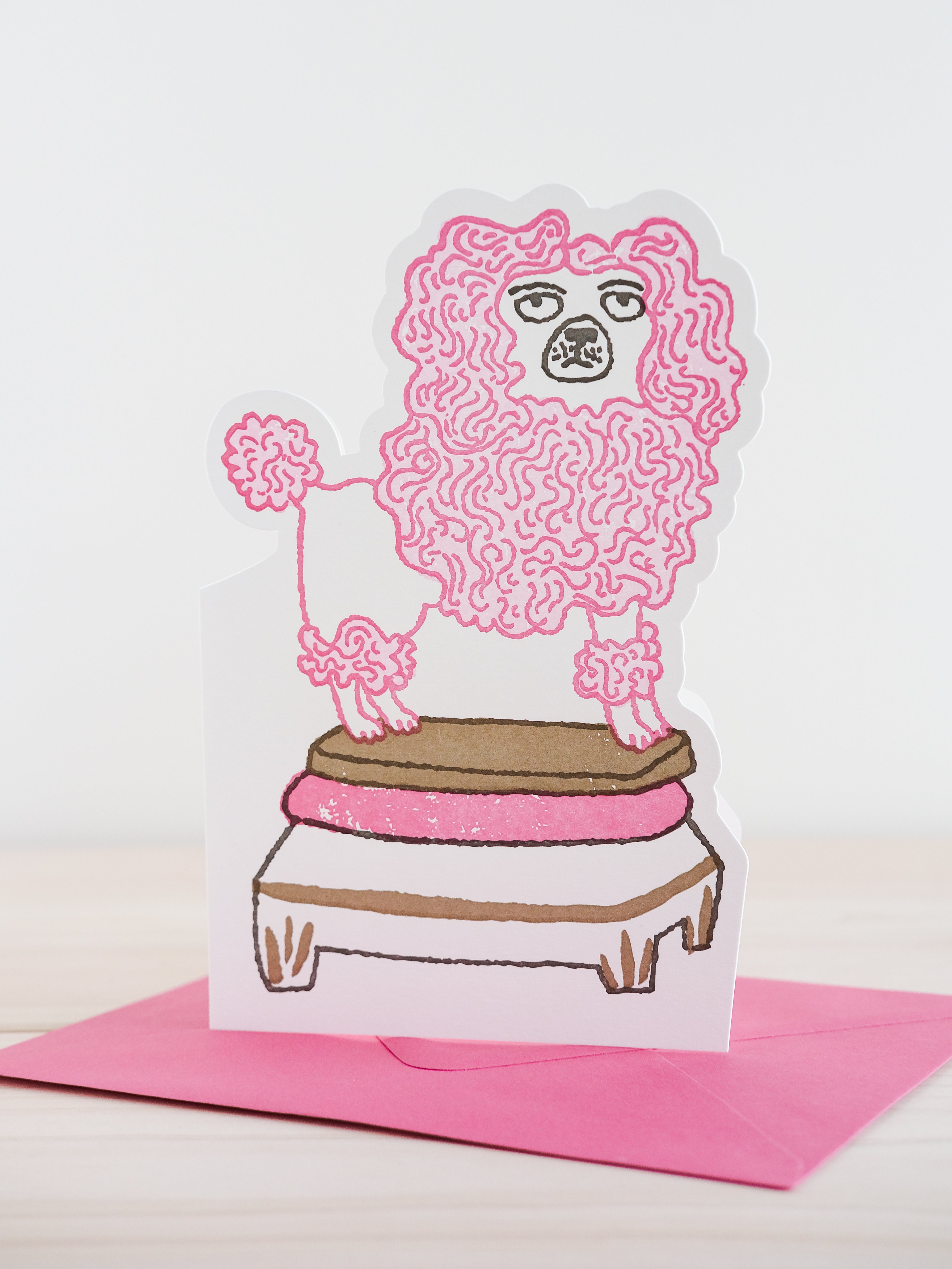 Poodle Cut-Out Greeting Card – Green Tiger & Co.